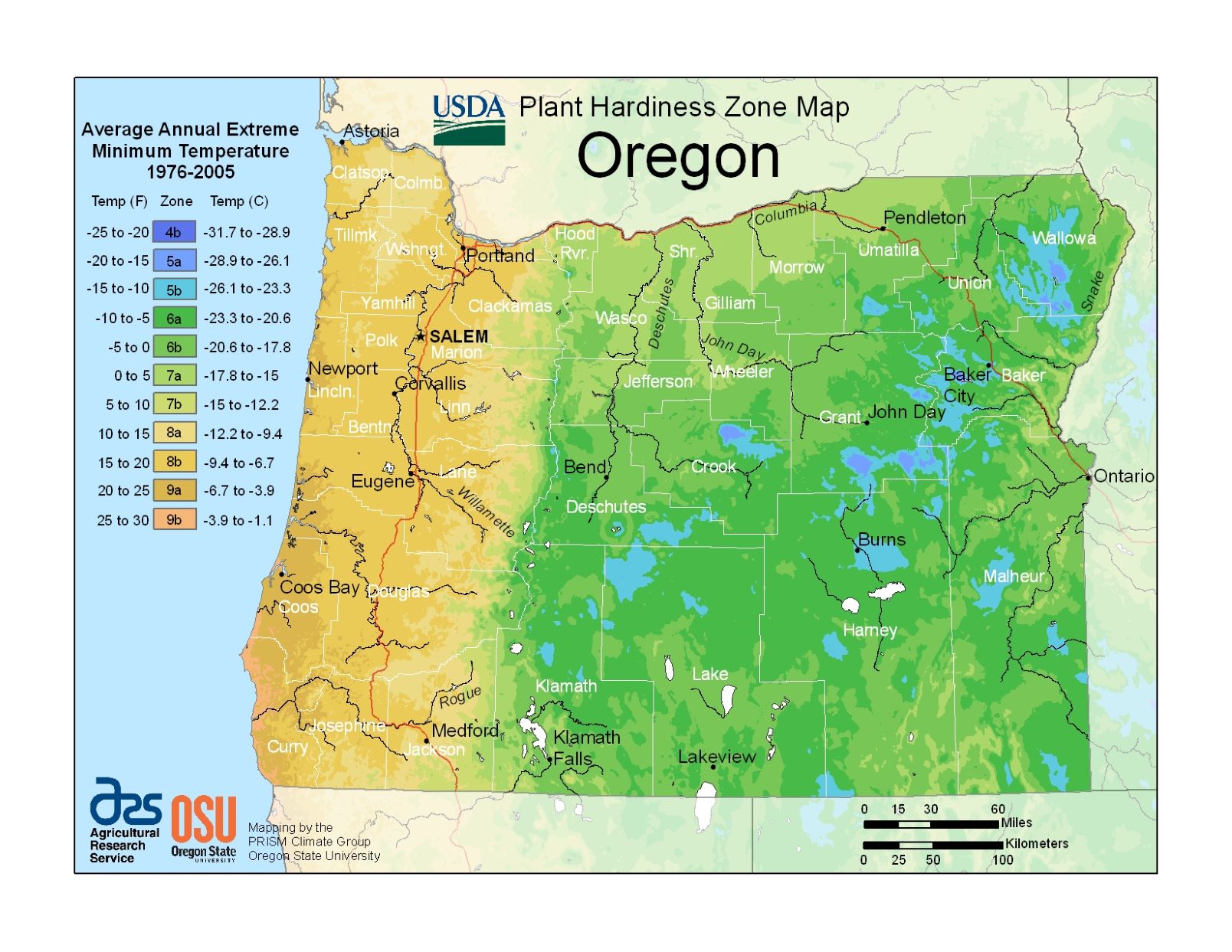 Oregon Climate Zone For Plants USDA Planting Zones Gardening Zones