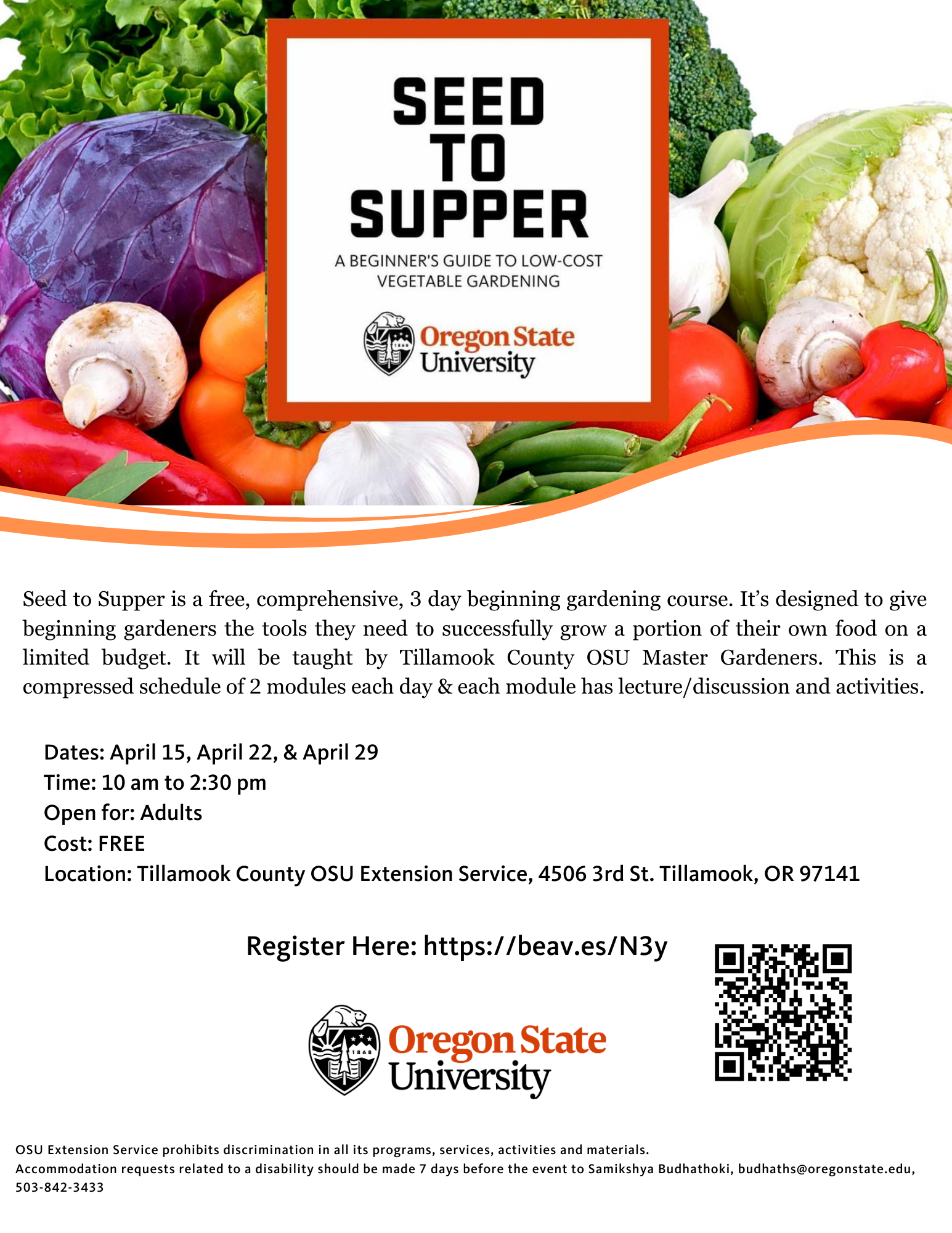 2025 April Seed to Supper flyer | Tillamook County Master Gardener ...